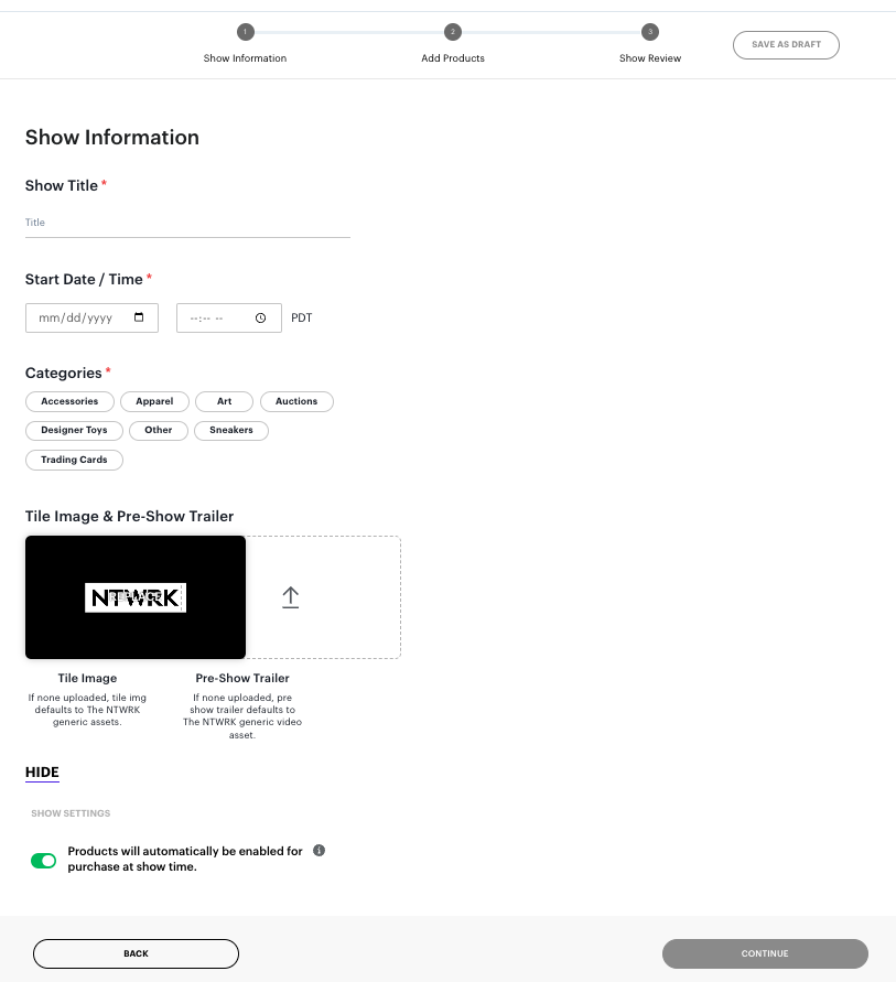Create A Show – CREATOR STUDIO